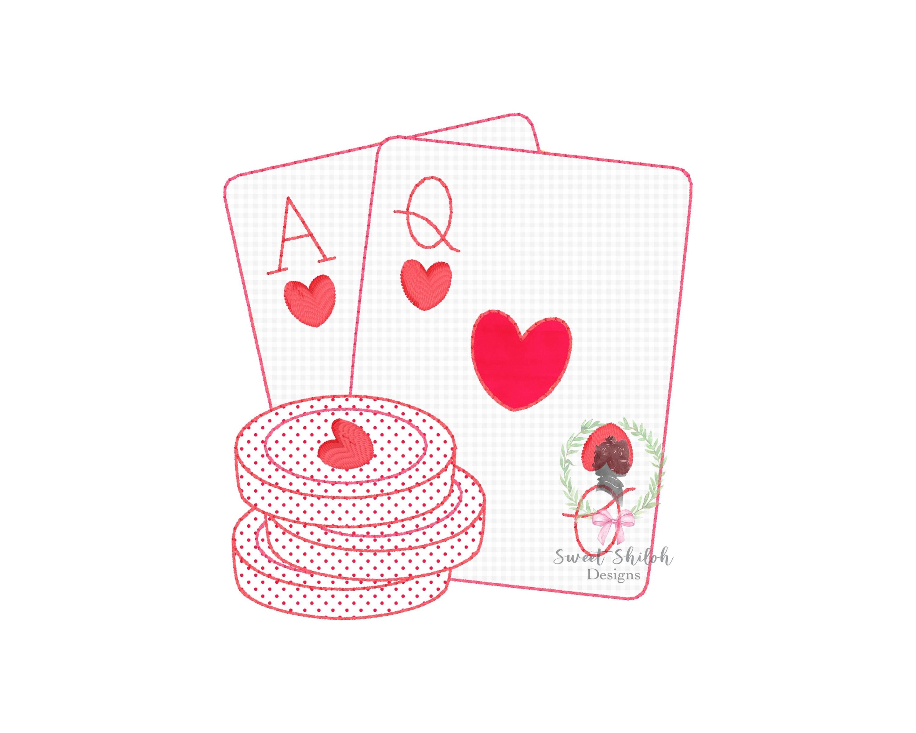 Valentine Playing Card Bean Stitch Applique – Sweet Shiloh Designs