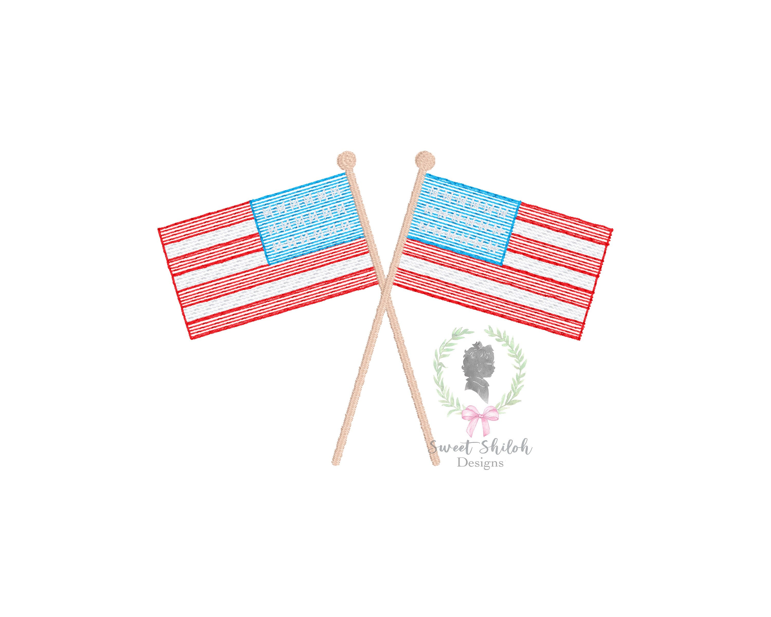 American Flag Duo Sketch – Sweet Shiloh Designs