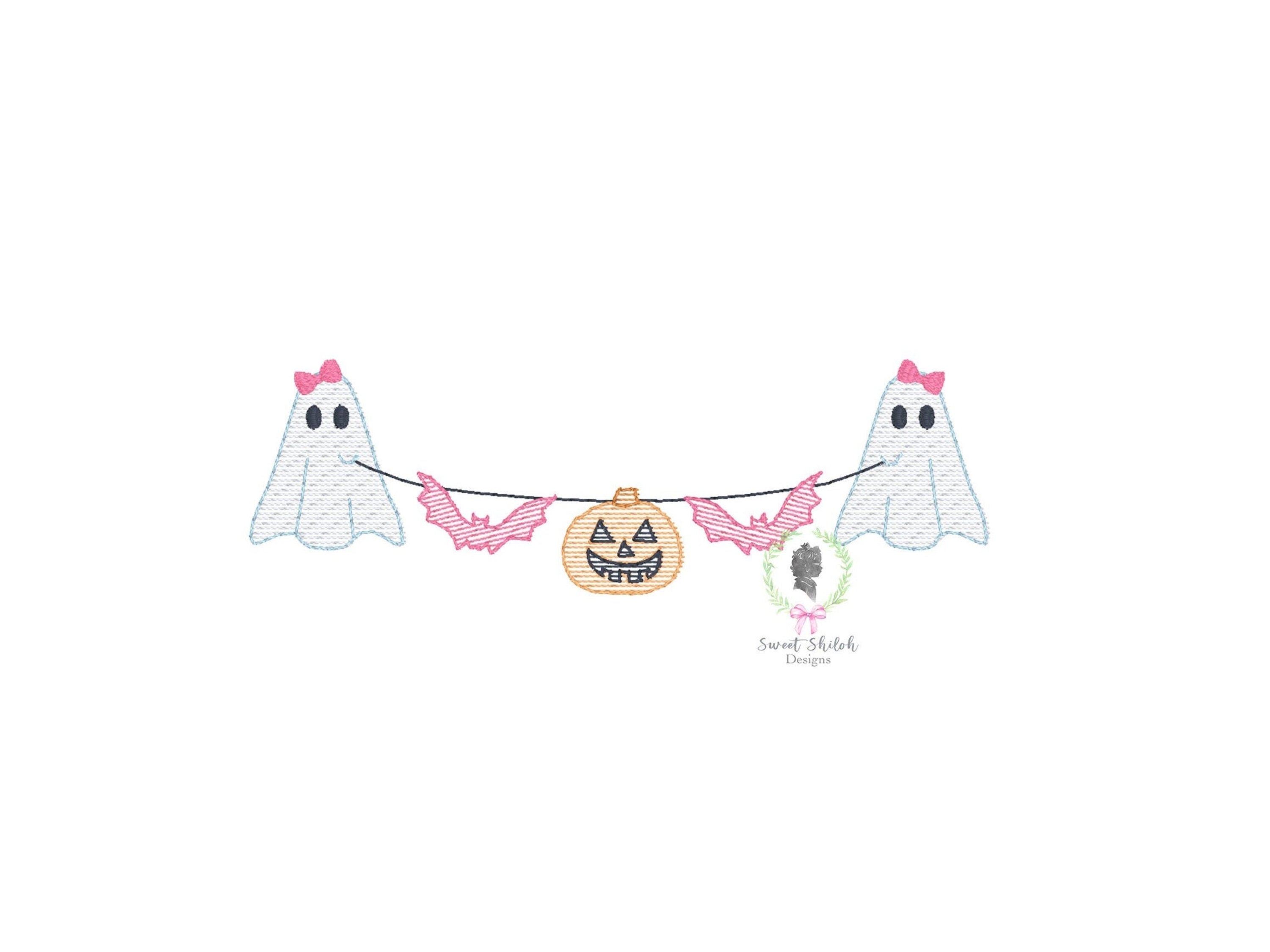 Halloween Ghost Bow Frame Sketch – Sweet Shiloh Designs
