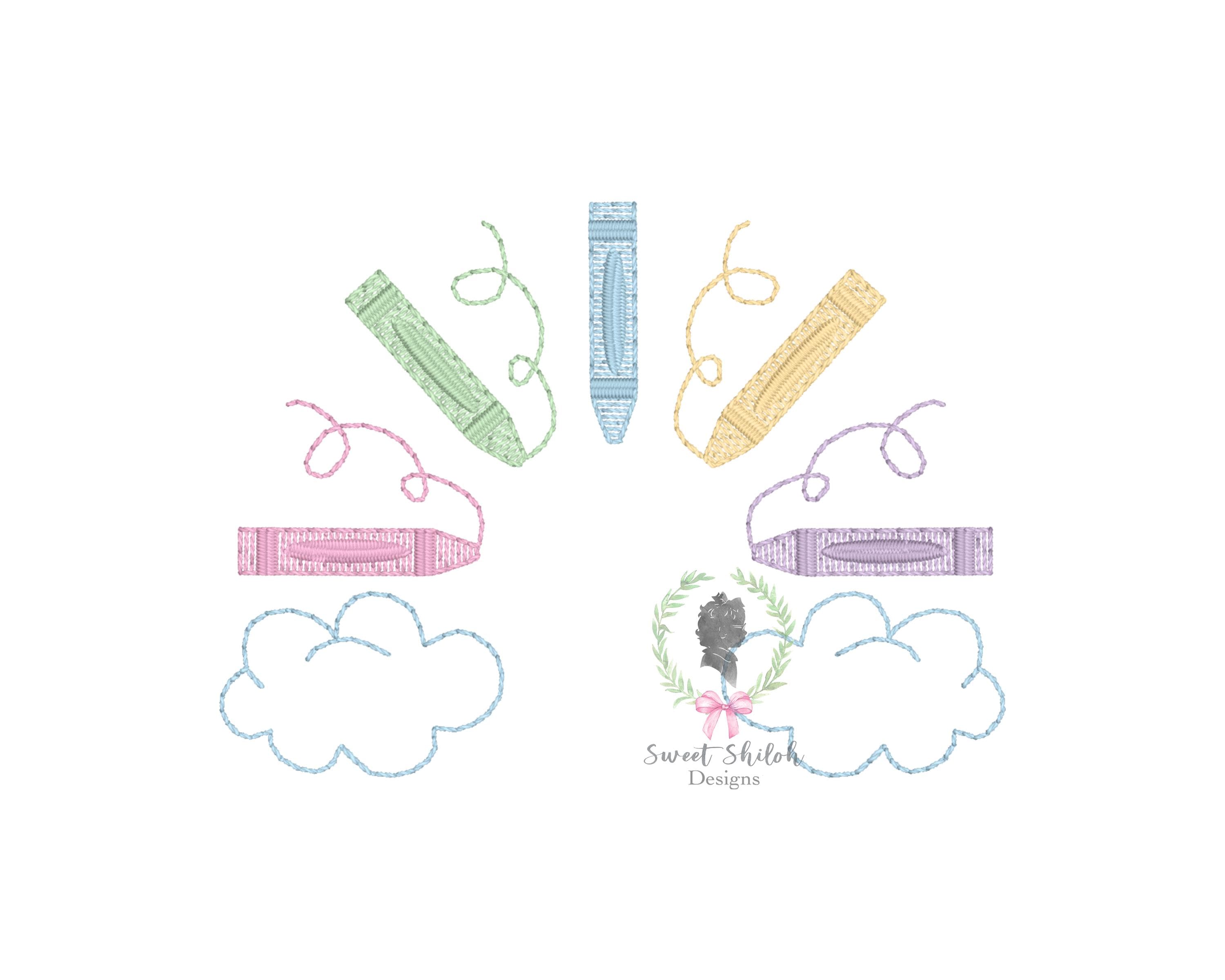 Crayon Rainbow Sketch – Sweet Shiloh Designs