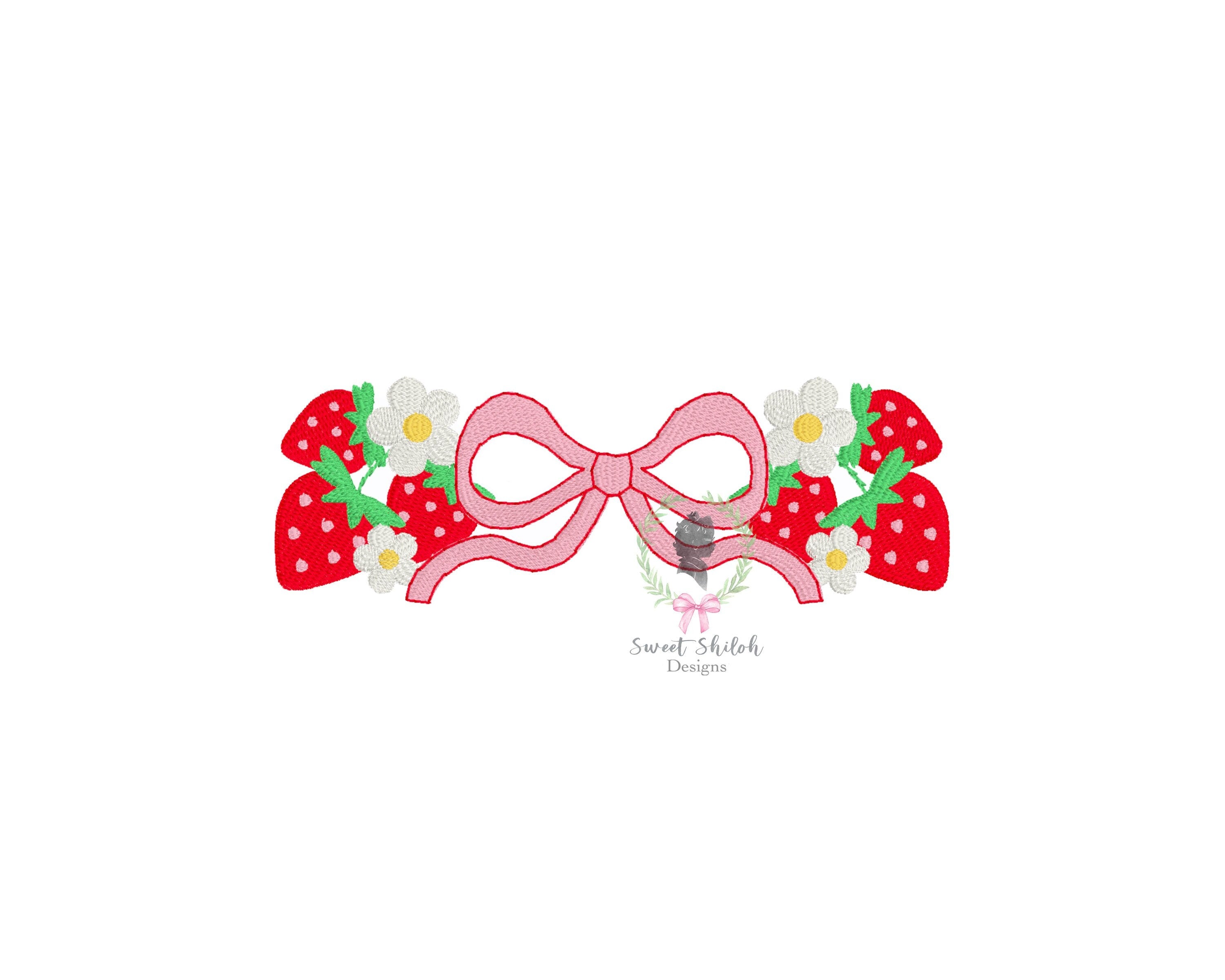 Floral Strawberry Bow Frame Fill – Sweet Shiloh Designs