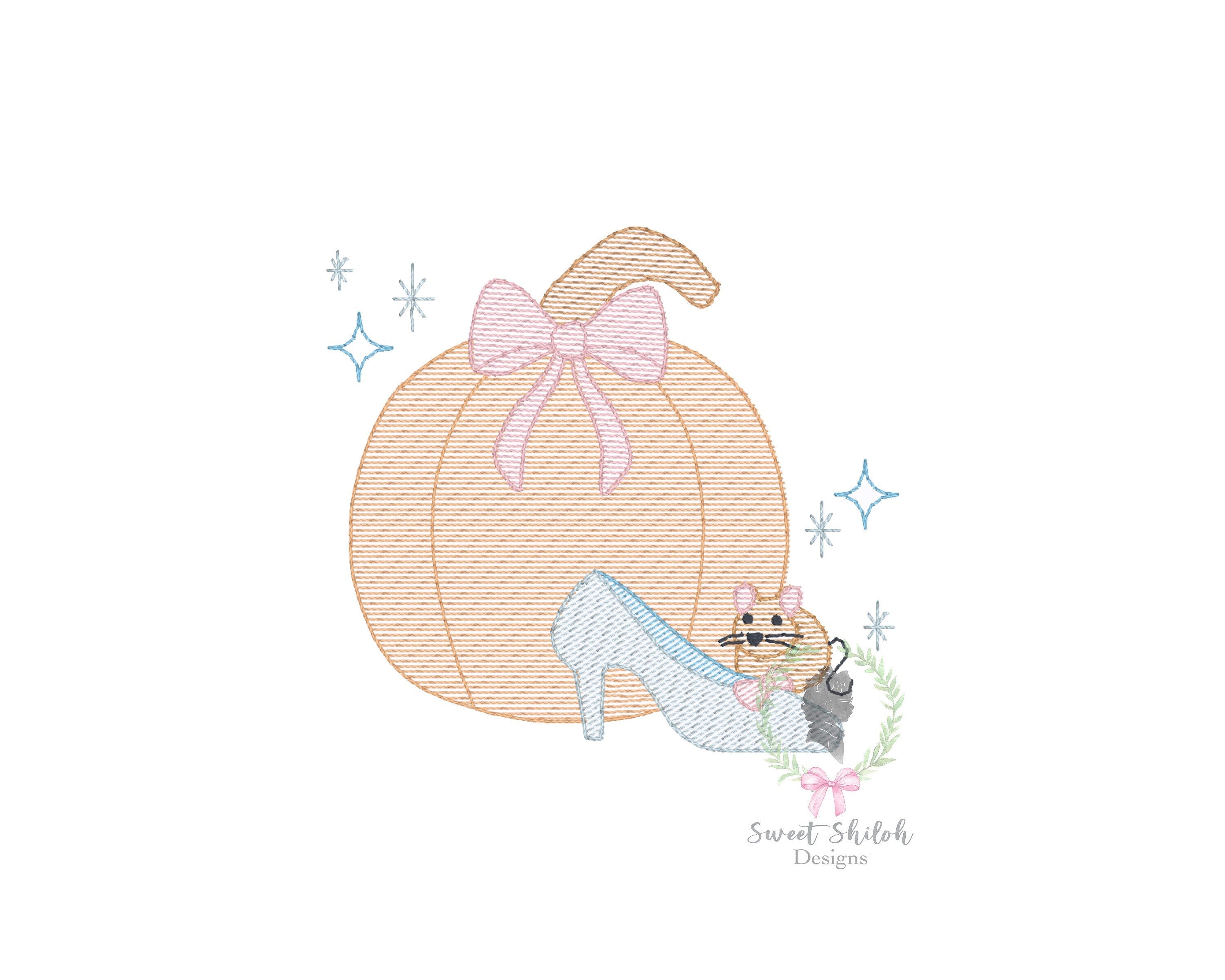 Pumpkin with Glass Slipper Sketch – Sweet Shiloh Designs