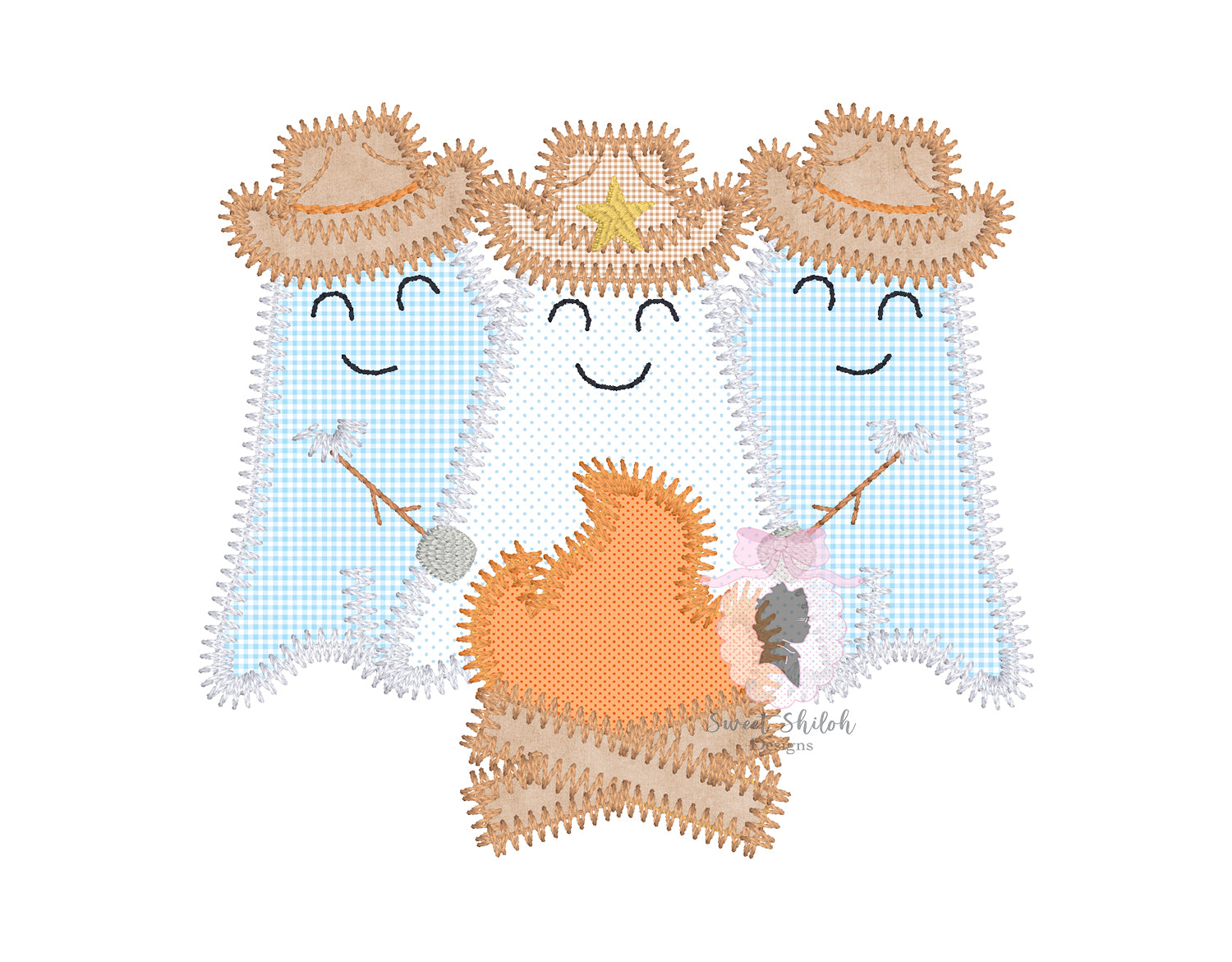 Halloween Cowboy Ghost Trio Zigzag Stitch – Sweet Shiloh Designs