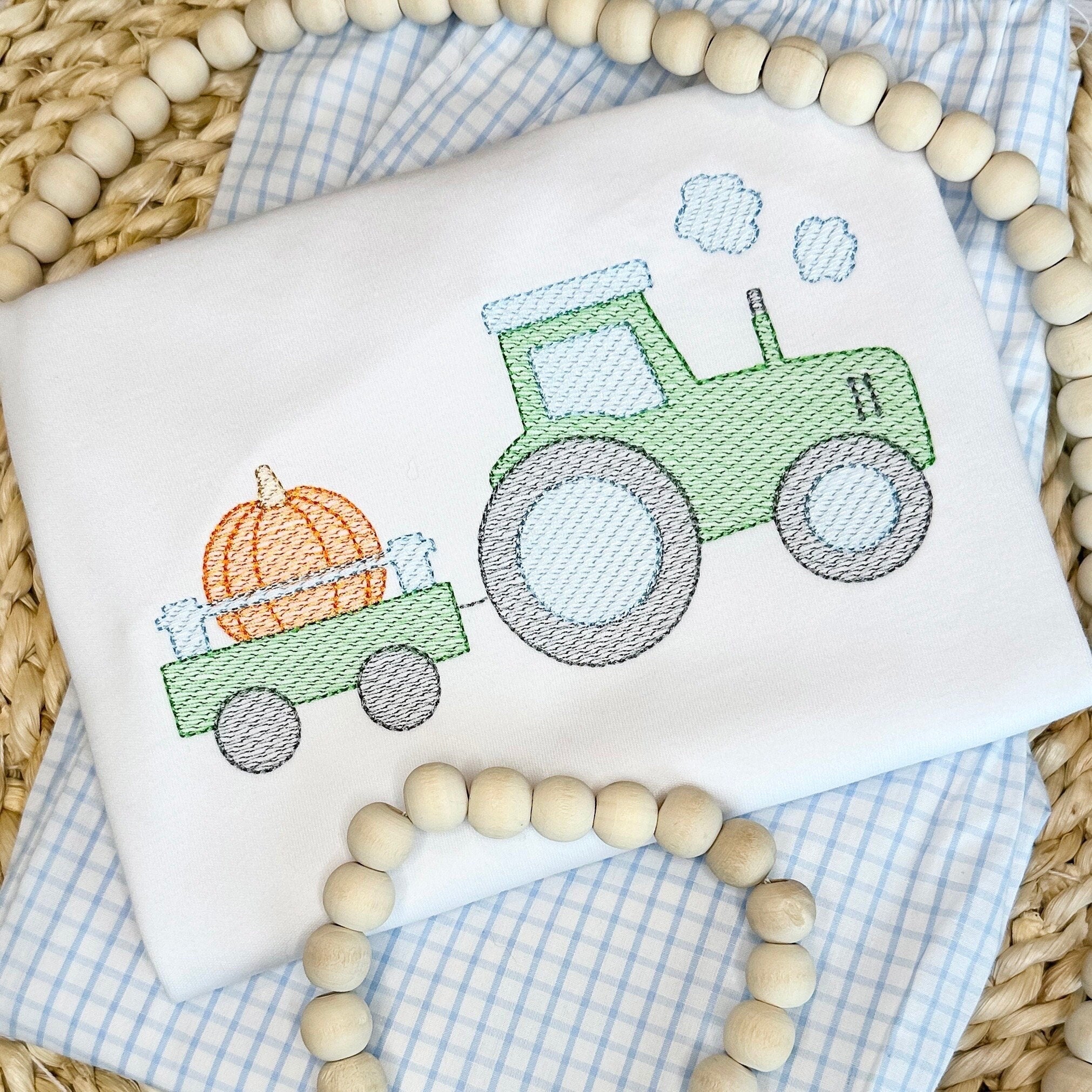 Tractor with Pumpkin Sketch – Sweet Shiloh Designs